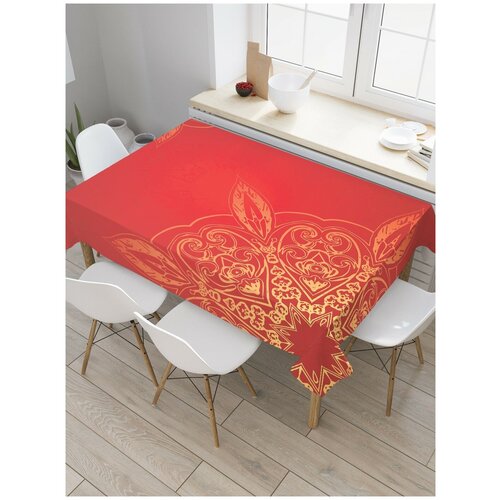 Скатерть прямоугольная JoyArty на кухонный стол "Восход мандалы" из оксфорда, 180x145 см
