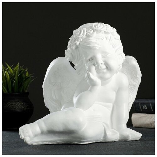 Хорошие сувениры Фигура "Ангел сидя средний" 30х21х25см, белый