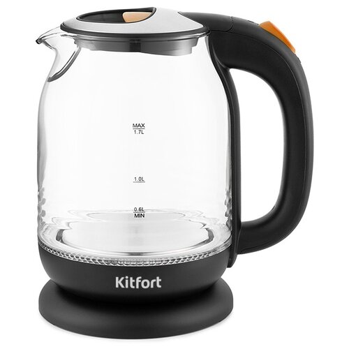 Чайник Kitfort KT-654-3, черный/оранжевый