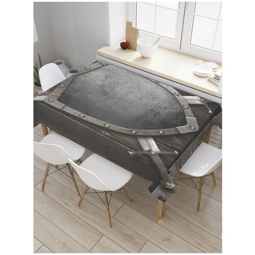 Скатерть прямоугольная JoyArty на кухонный стол "Средневековый щит" из оксфорда, 180x145 см