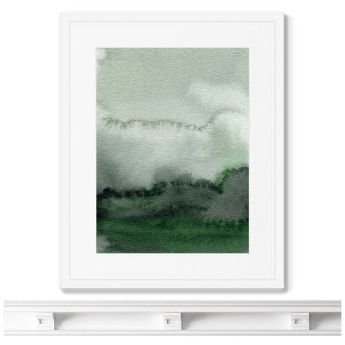 Репродукция картины в раме Cloud over the hills, 2021г. Размер картины: 42х52см