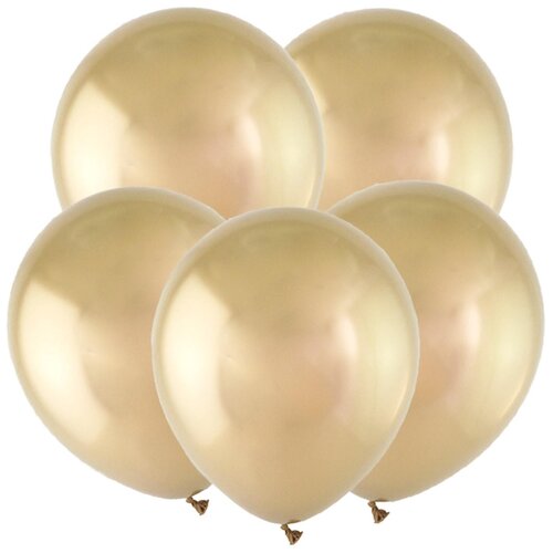 Набор воздушных шаров Веселуха Зеркальные шары 18", золото, 25 шт.