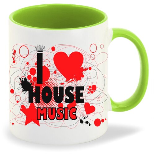 Кружка светло-зеленый CoolPodarok I love house music