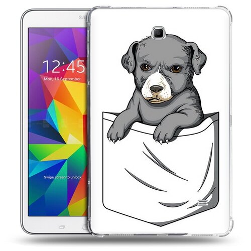 Чехол задняя-панель-накладка-бампер MyPads собачка в кармане для Samsung Galaxy Tab 4 8.0 SM-T330/T331/T335 противоударный