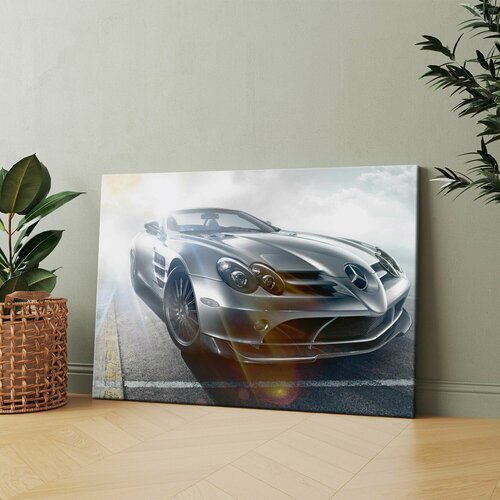 Картина на холсте (Mercedes-Benz SLR McLaren 722 W) 50x70 см. Интерьерная, на стену.