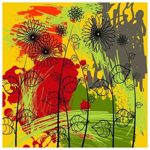 Постер на холсте Цветочная композиция (Flower Arrangement) №4 40см. x 40см.