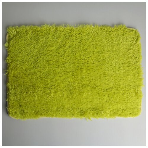 Коврик для ванной прямоугольный Доляна "Пушистик", 40х60 см, цвет зелёный