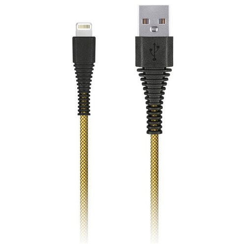 Дата-кабель SmartBuy USB - 8-pin для Apple, "карбон", прочн,2.0 м, до 2А, желтый