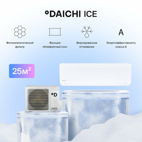 Настенная сплит-система Daichi Ice ICE25AVQ1-1/ICE25FV1-1, для помещений до 25 кв. м.