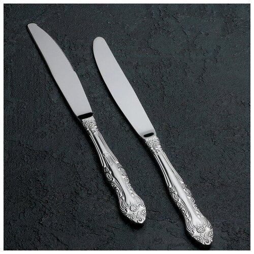 Нож столовый «Тройка», h=21,5 см, цвет серебряный