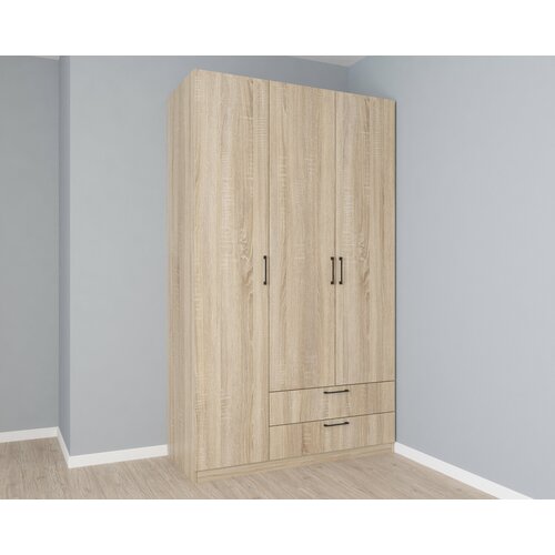 Шкаф «Гамма» — шкаф 3х дверный с ящиками Дуб Сонома