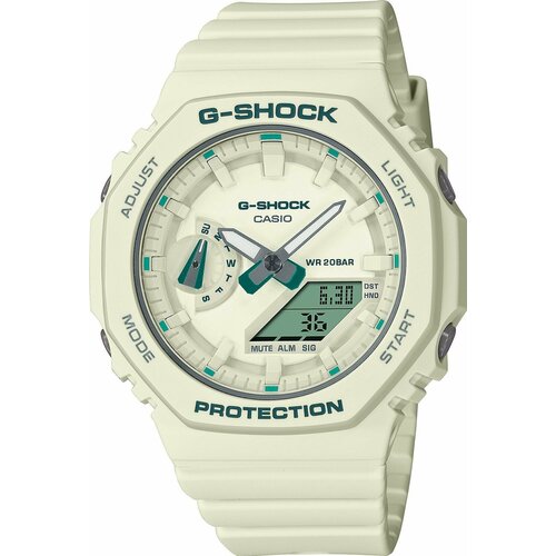Наручные часы CASIO G-Shock GMA-S2100GA-7A, белый, зеленый