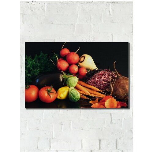 Картина интерьерная на дереве Разное Еда (клубника, авокадо, блины, food, bar, drinks) - 4124