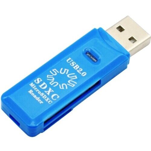 Картридер 5Bites RE2-100BL usb 2.0 SD, TF-microSD- синий