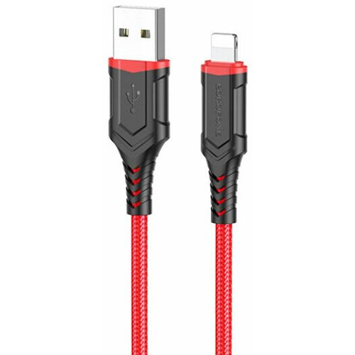 Дата-кабель USB универсальный Lightning Borofone BX67 (2,4A) (красный)