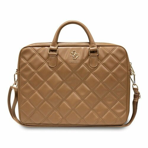 Guess для ноутбуков 15"/16" сумка Quilted Bag 4G metal logo with Zipper Brown