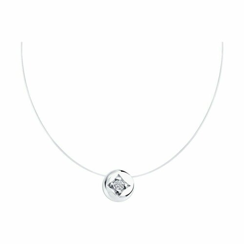 Колье Diamant, серебро, 925 проба, родирование, фианит, длина 50 см.