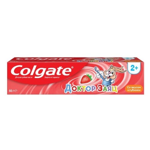 Зубная паста Colgate Доктор Заяц со вкусом клубники, 50 мл, 83 г