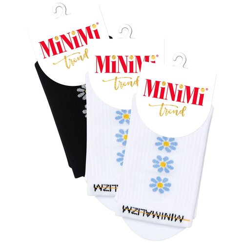 Носки MiNiMi, 3 пары, размер 35-38, черный, белый