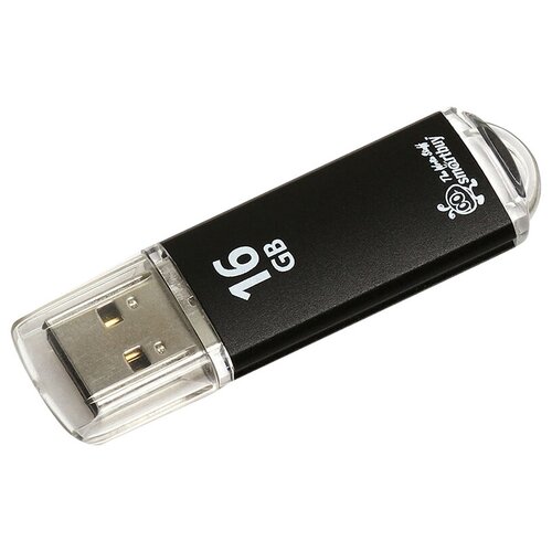Память Smart Buy "V-Cut" 16GB, USB 2.0 Flash Drive, черный (металл. корпус ) - 2 шт.