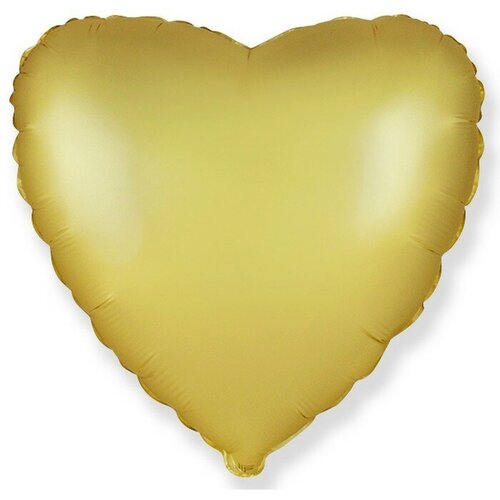Шар фольгированный 18" «Золотой сатин», сердце