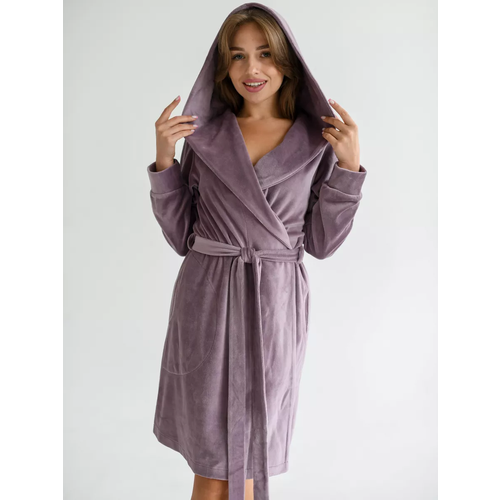 Халат Текстильный Край, размер 56, фиолетовый