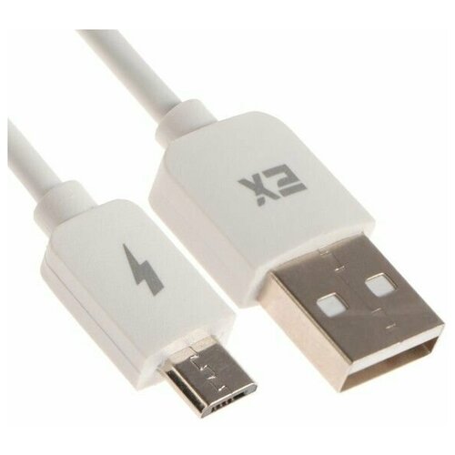 Дата-кабель/Exployd/USB - microUSB/круглый/силикон/белый/1М/2.1A/Classic/EX-K-998, шт