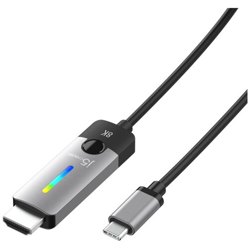 Кабель j5create USB-C® to HDMI™ 2.1 8K Cable (1.8 метра) серый/чёрный (JCC157)
