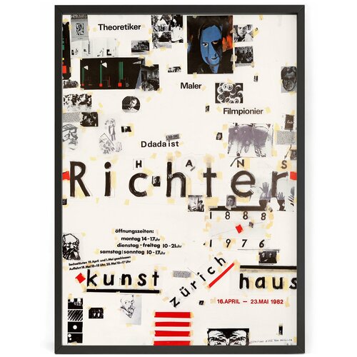 Мид-сенчури постер на стену Пол Брувилер - Hans Richter Kunsthaus 1982 год 50 x 40 см в тубусе