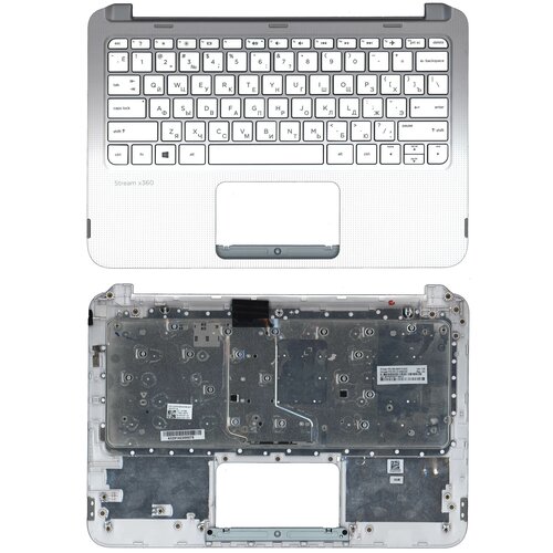 Клавиатура для ноутбука HP Stream X360 11-p топкейс белый-серебро