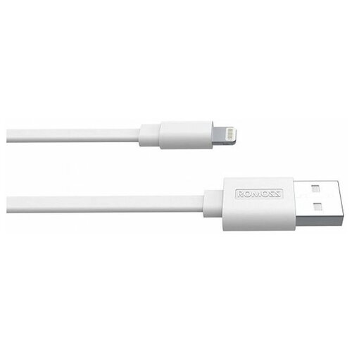 Кабель Romoss CB12f-161-03 (Lightning, USB для Apple iPhone 5, 5C, 5S, 6, 6, 7 Plus) плоский, белый