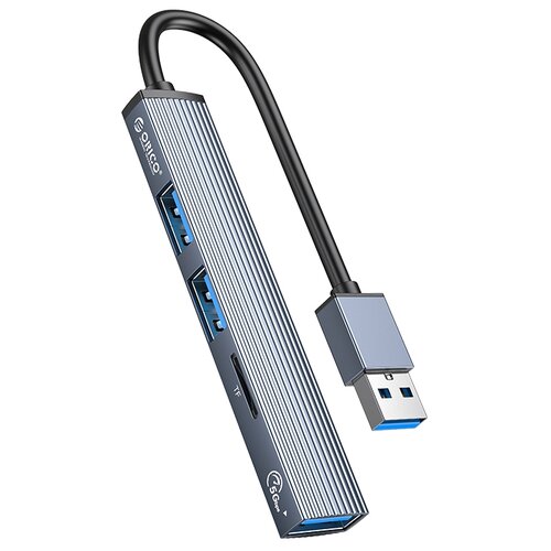 USB-концентратор  ORICO AH-A12F, разъемов: 3, 15 см, серый