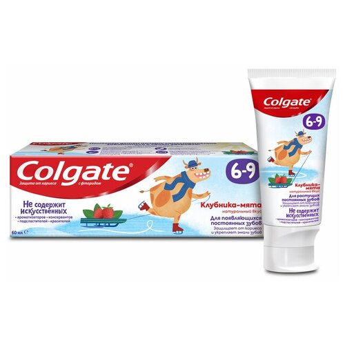Зубная паста Colgate клубника-мята с фторидом 6-9 лет 60 мл (1 шт)