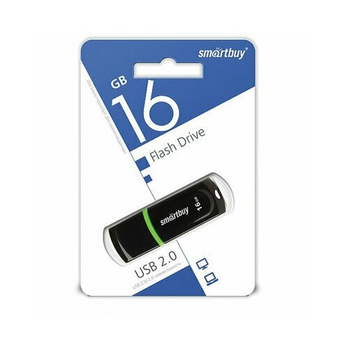 Флеш-диск 16 GB, комплект 3 шт, SMARTBUY Paean, USB 2.0, черный, SB16GBPN-K