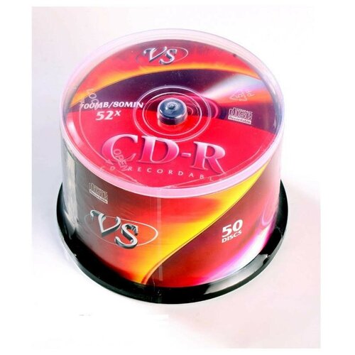 Носители информации CD-R, 52x, VS, Cake/50, VSCDRCB5001