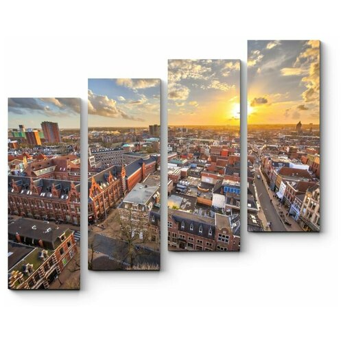 Модульная картина Чарующий Амстердам на закате. 100x86