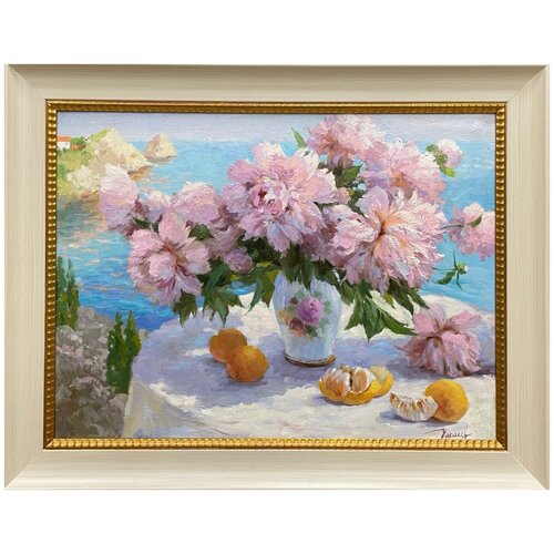 Картина маслом, цветы "Лето в Крыму"