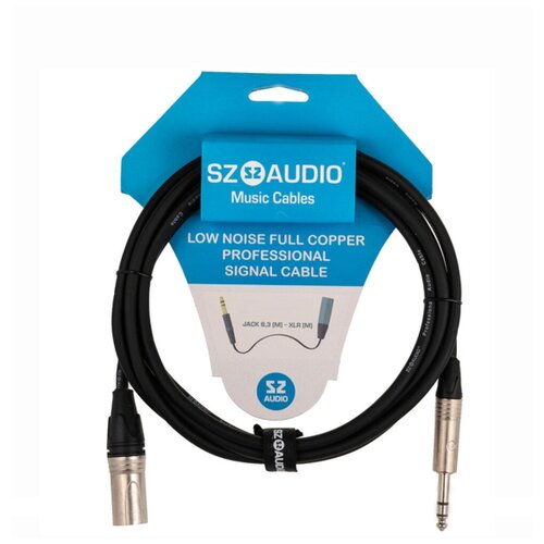 Аудио кабель SZ-Audio Jack 6,3 - XLR 3m (для микрофона, гитары, инструментов)