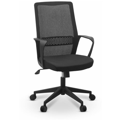 Компьютерное и офисное кресло Space на колесиках, регулируемое Юнитекс, черное, сетка