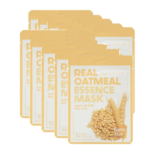 Маска тканевая с экстрактом овсянки FARMSTAY Real Oatmeal Essence Mask 23ml*10шт