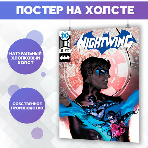 Постер супергерой Найтвинг Nightwing (13) 30х40 см