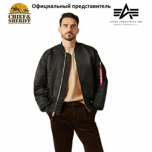 Бомбер ALPHA INDUSTRIES, размер m, черный