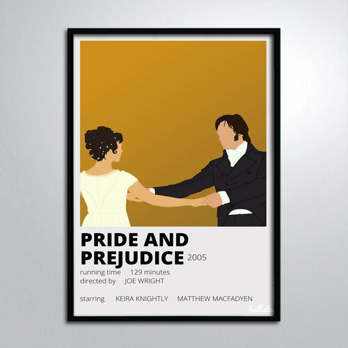 Постер в раме/Гордость и предубеждение Кира Найтли Минимализм Pride & Prejudice