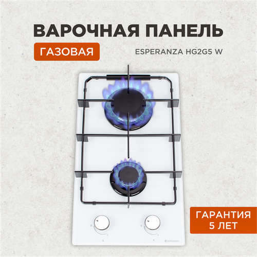 Варочная поверхность газовая ESPERANZA HG2G5 W, закаленное стекло