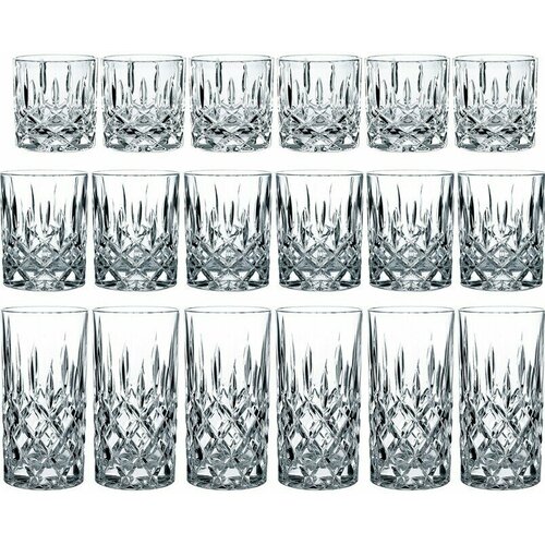 Набор бокалов Longdrink + бокалы для виски 18 шт. Nachtmann Noblesse, 375 мл, 295 мл, 245 мл