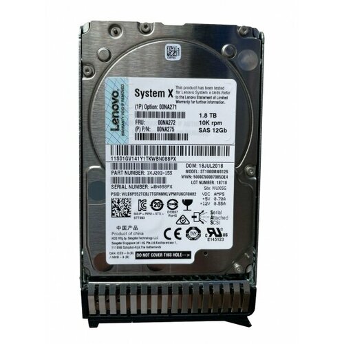Жесткий диск Lenovo 00NA272 1,8Tb 10000 SAS 2,5" HDD