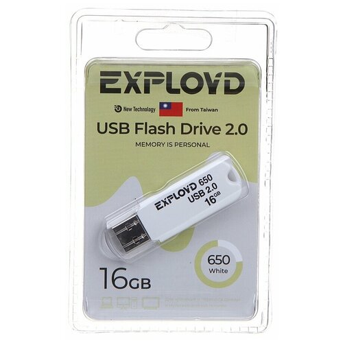 USB Flash Drive 16Gb - Exployd 650 EX-16GB-650-White