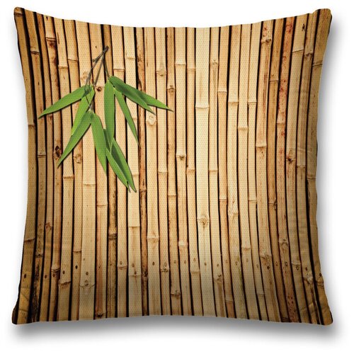 Наволочка декоративная на молнии, чехол на подушку JoyArty "Листья бамбука" 45х45 см