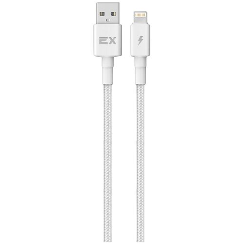 Аксессуар Exployd Flow USB - Lightning 2.4A 1m Nylon White EX-K-1280