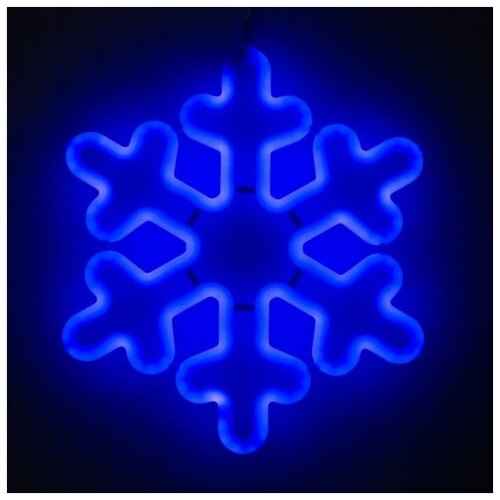 Светодиодная фигура "Снежинка" 30 см, пластик, 220 В, свечение синее